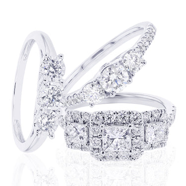 Three Stone Diamond Engagement Rings | Steven Singer Jewelers