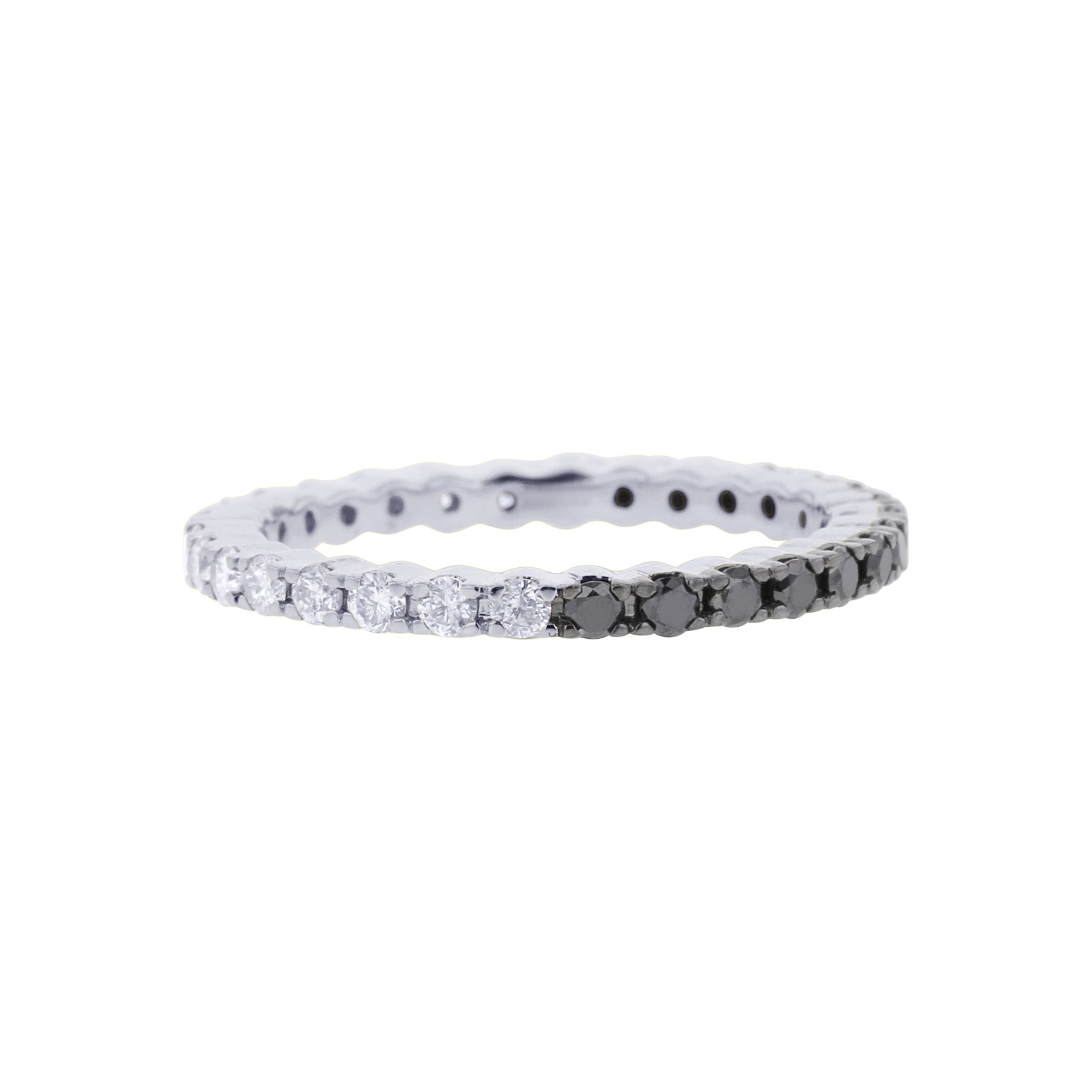 Duo Black and White Eternity Diamond Ring – Steven Singer Jewelers