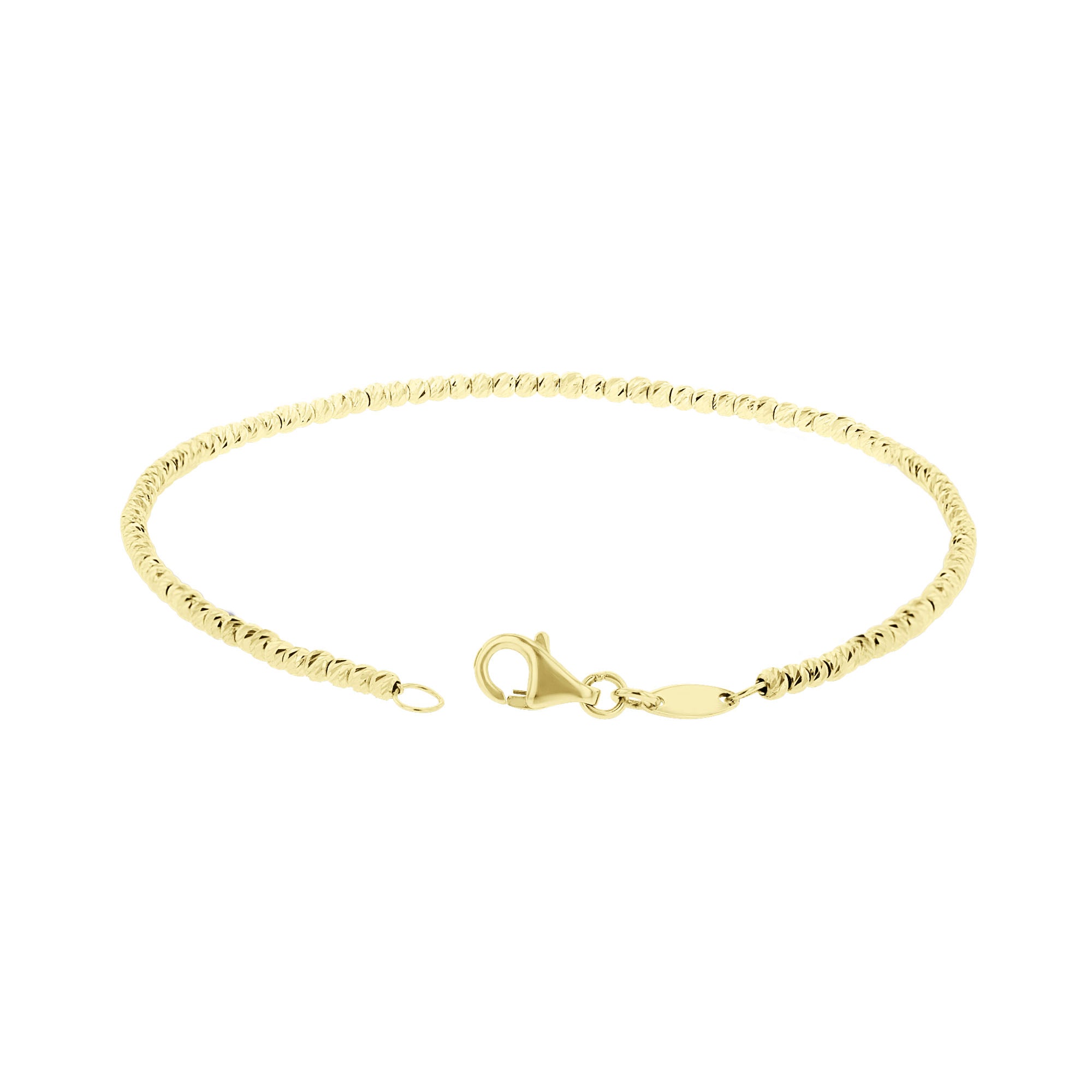 Times Square Diamond Cut Gold Beaded Chain Bracelet – Steven Singer ...