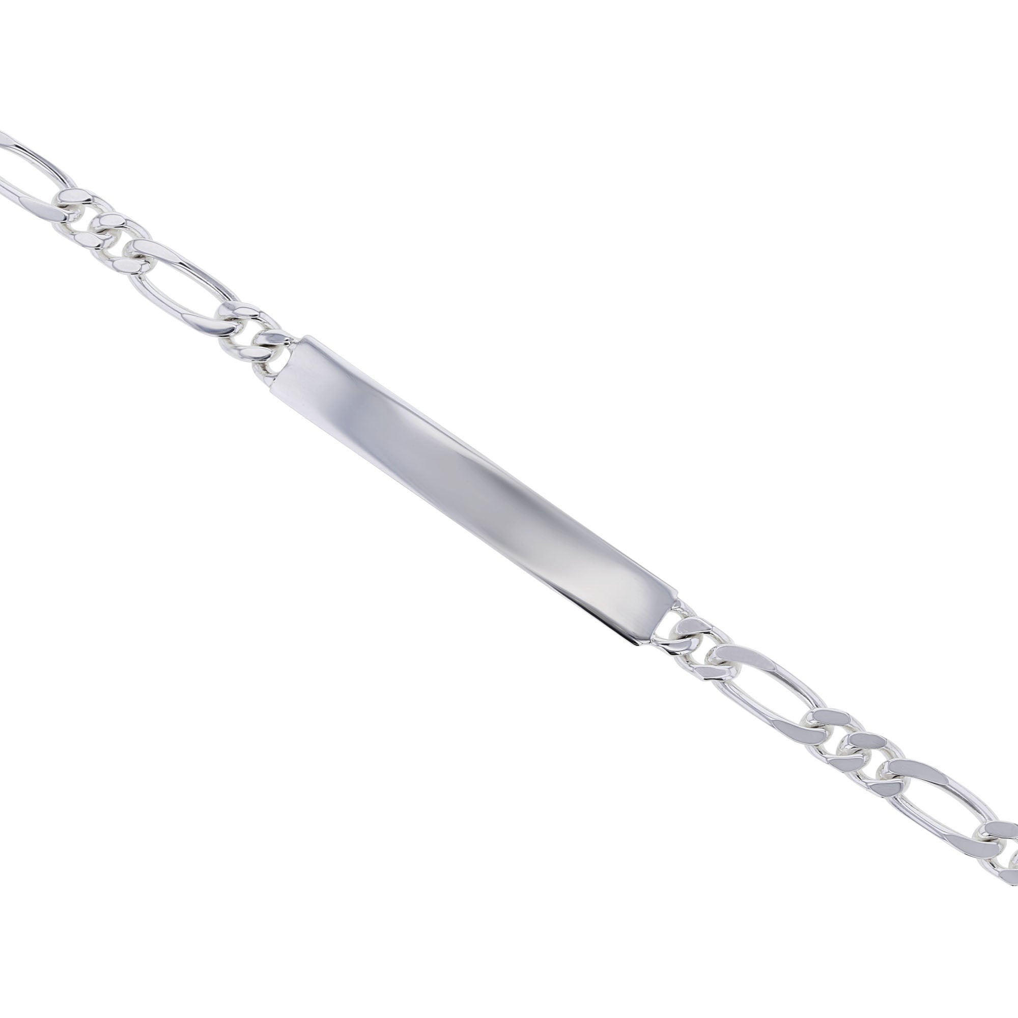 Silver Bar Figaro Chain Bracelet – Steven Singer Jewelers