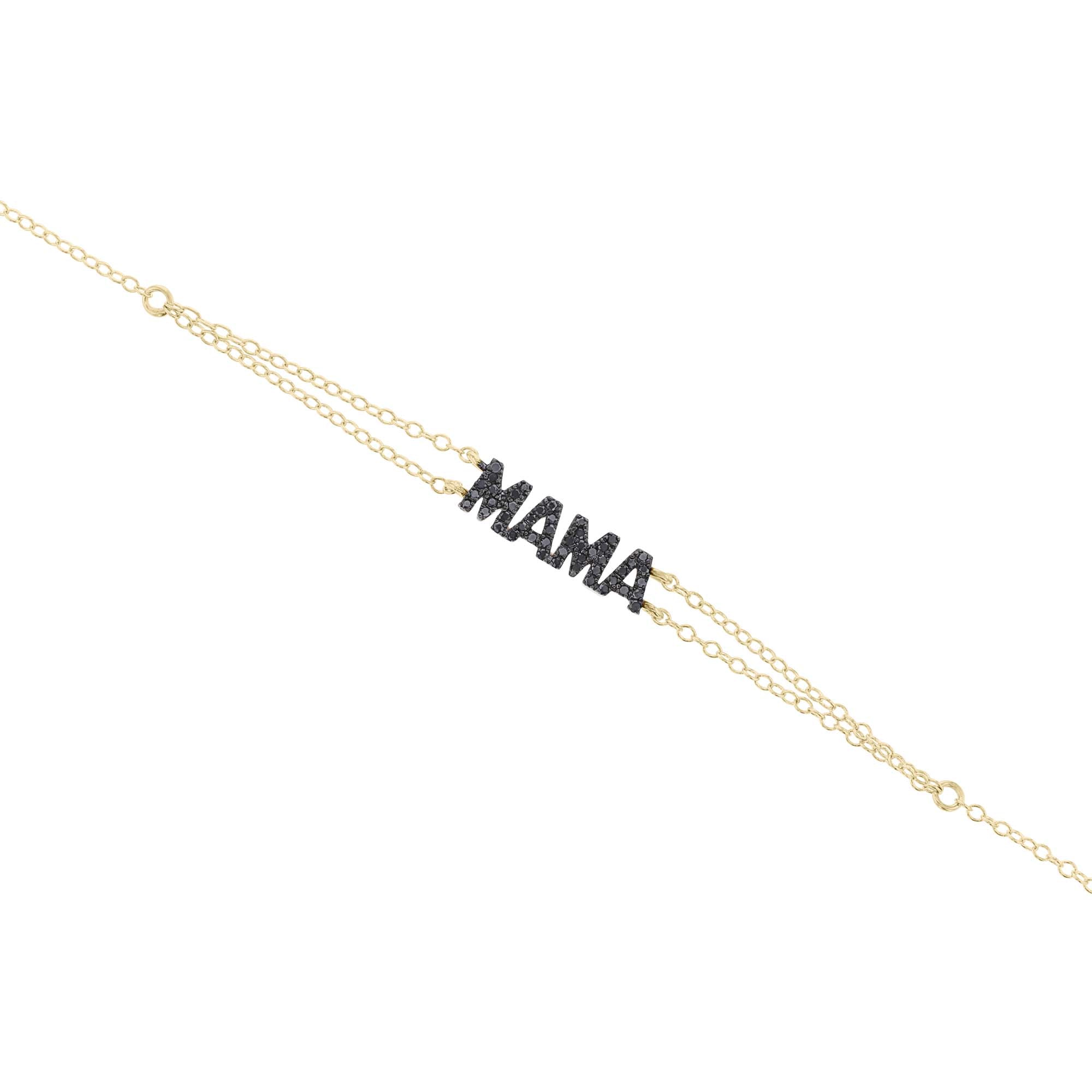 Mama Block Letter Black Diamond Bracelet – Steven Singer Jewelers
