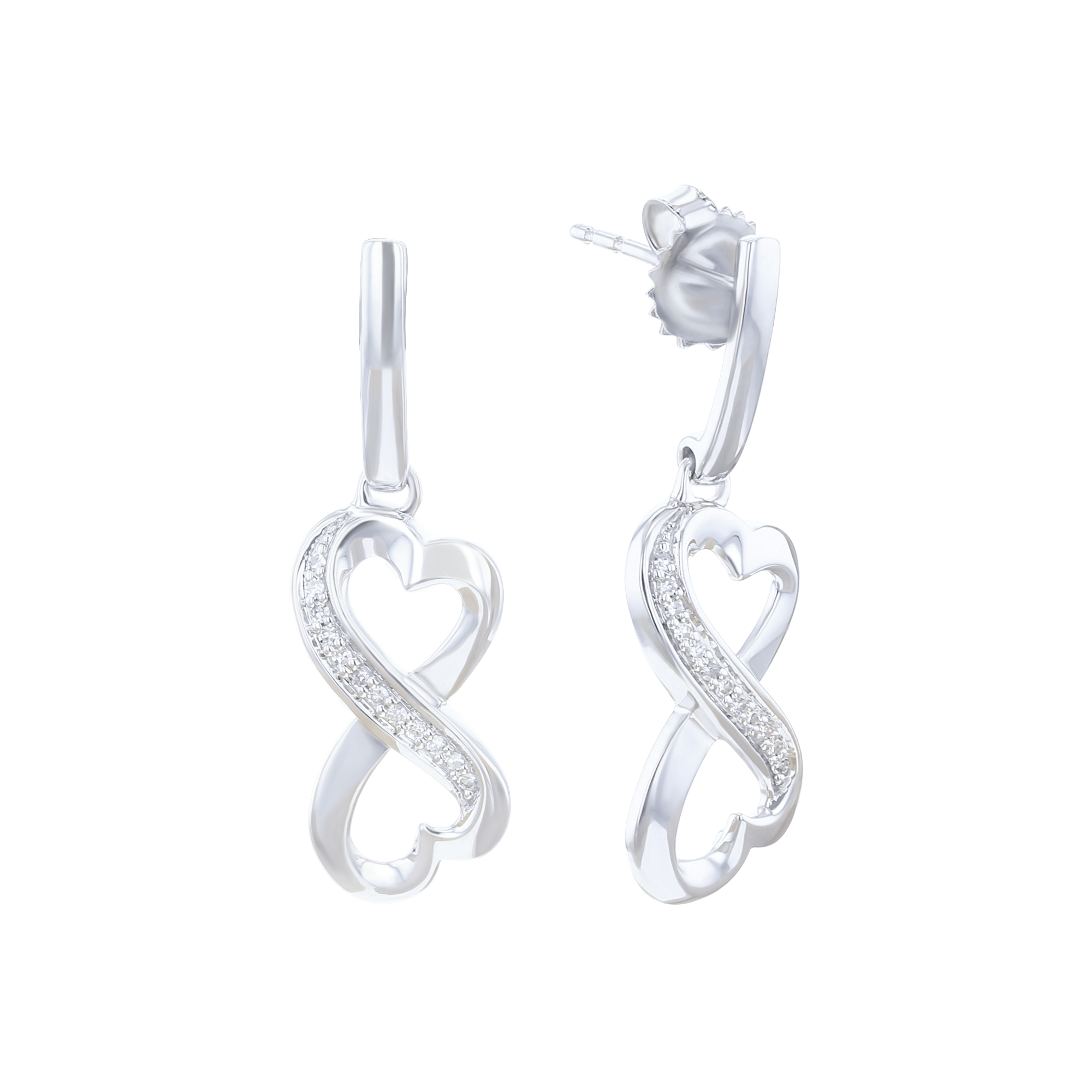 Follow Your Heart Silver Diamond Earrings – Steven Singer Jewelers