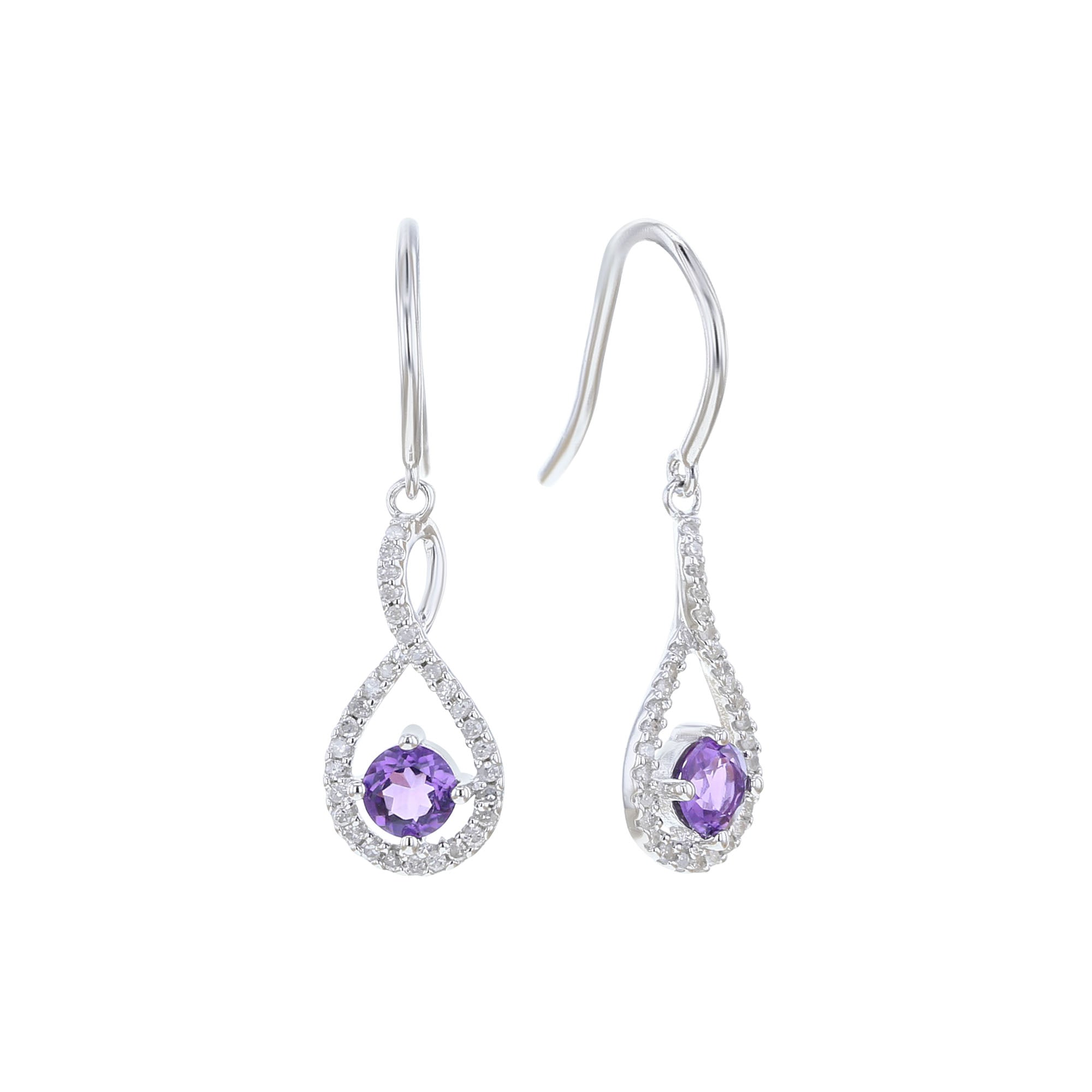 Silver Limitless Amethyst & Diamond Drop Earrings – Steven Singer Jewelers