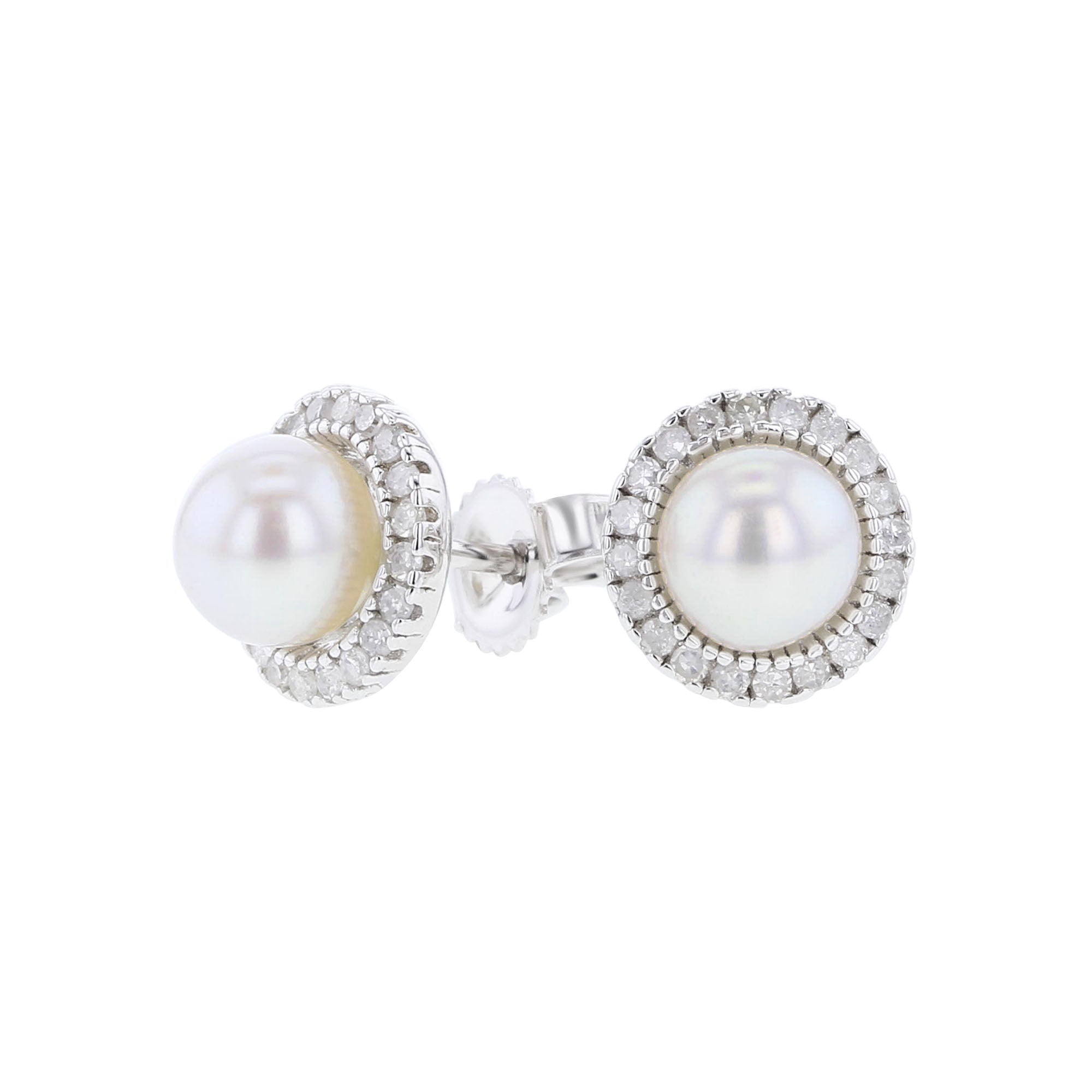 Silver Sprinkle Pearl & Diamond Earrings – Steven Singer Jewelers