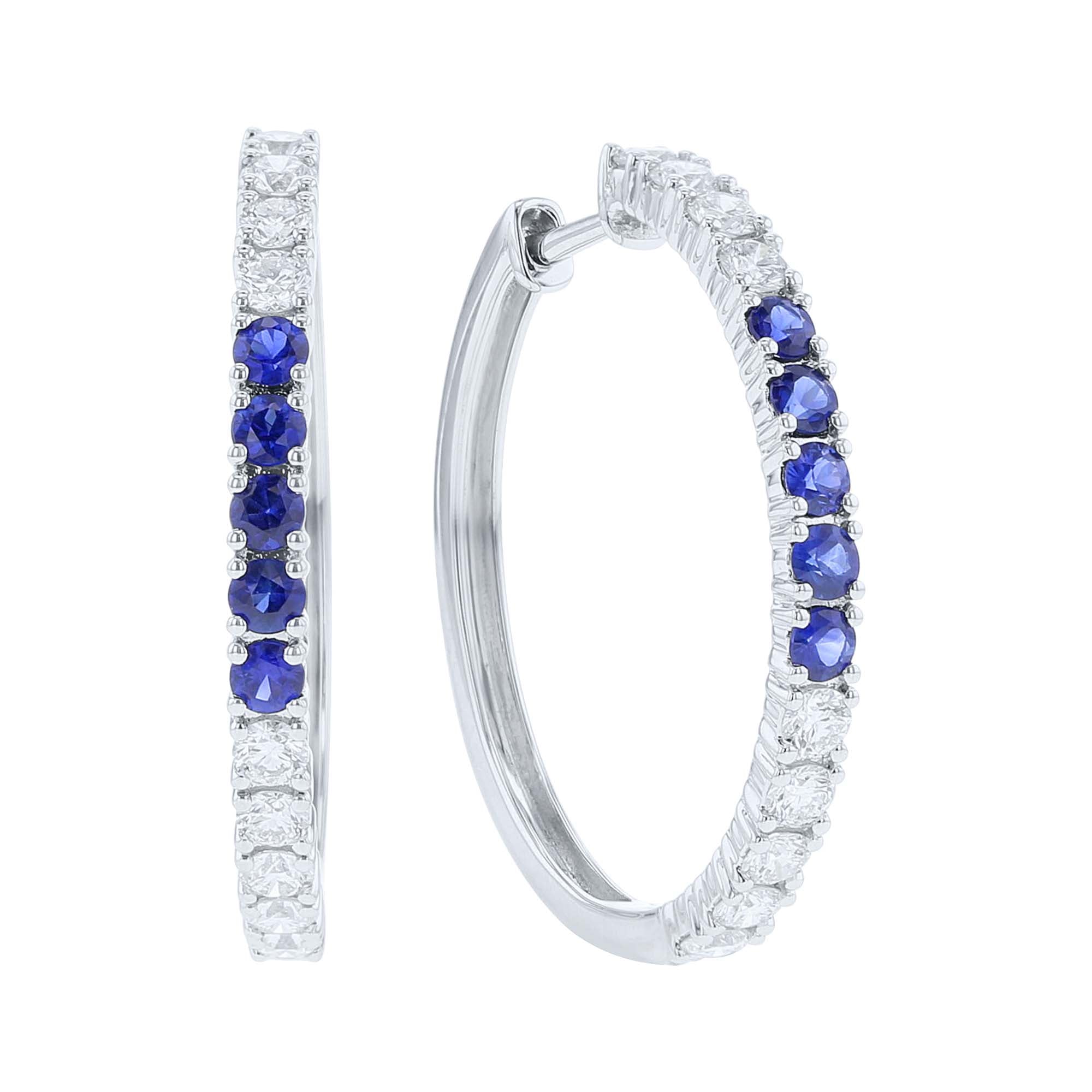 Isabella Sapphire and Diamond Hoop Earrings – Steven Singer Jewelers