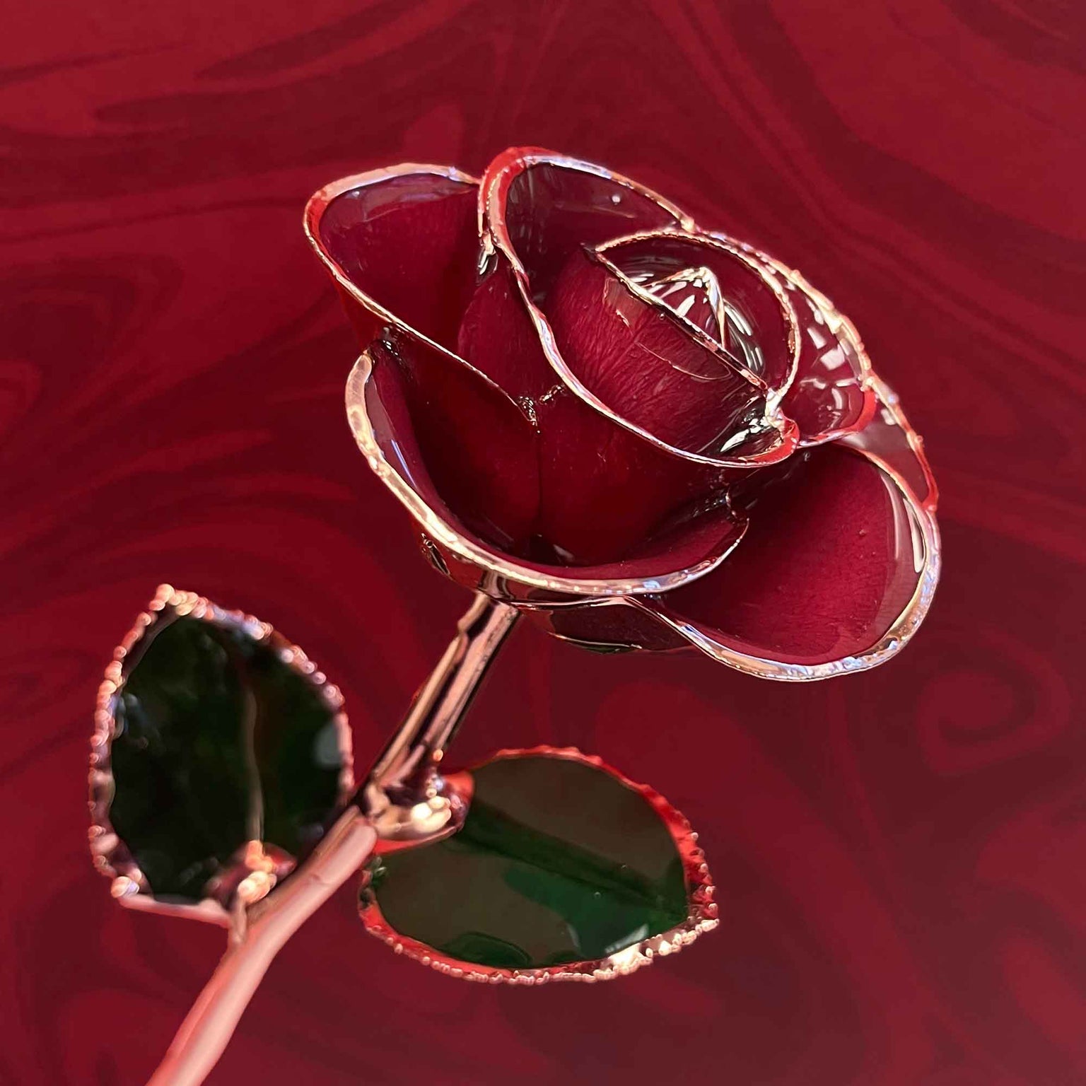Red Wine Rose Gold Dipped Rose – Steven Singer Jewelers