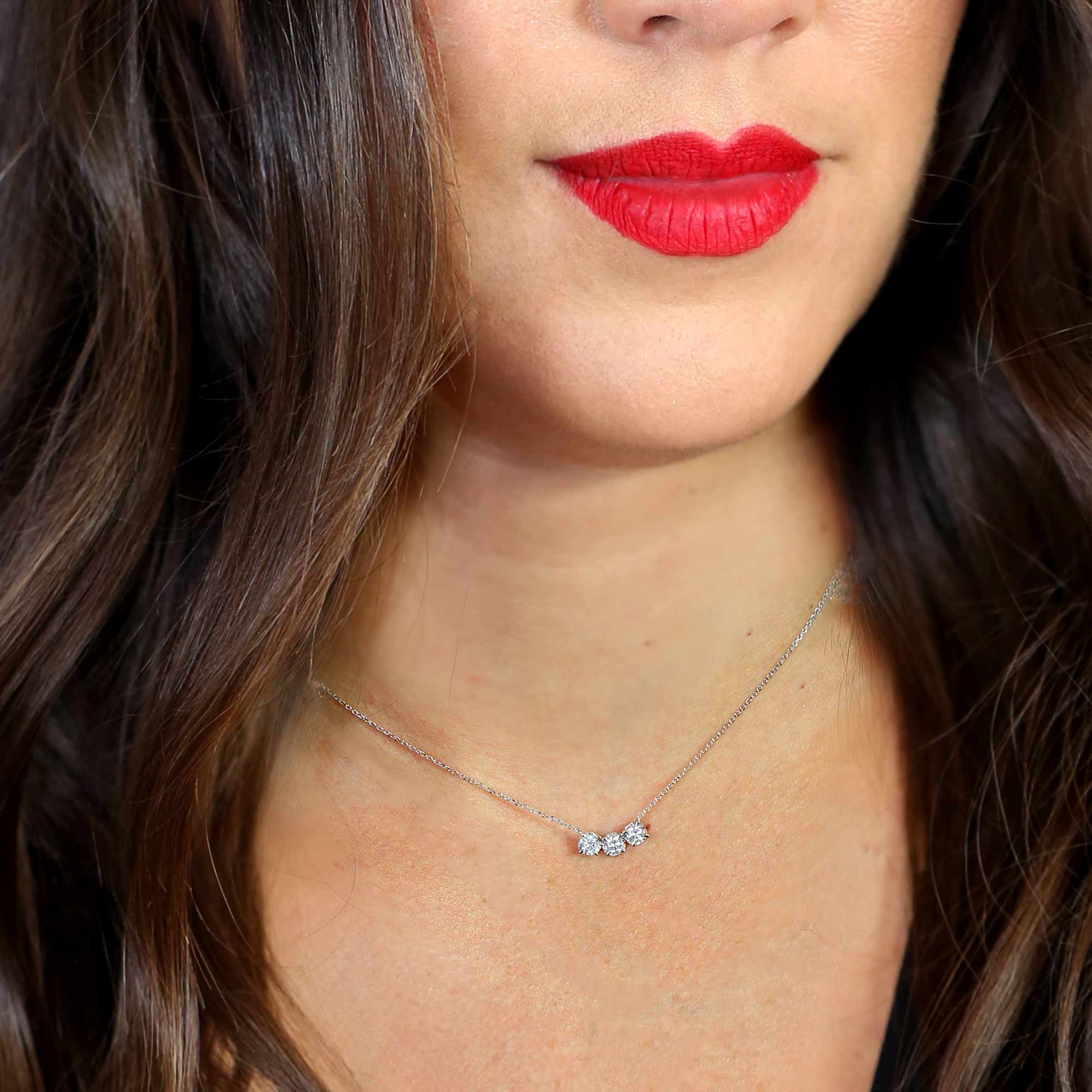 Mirage Three Stone Diamond Necklace 1/2 ct – Steven Singer Jewelers