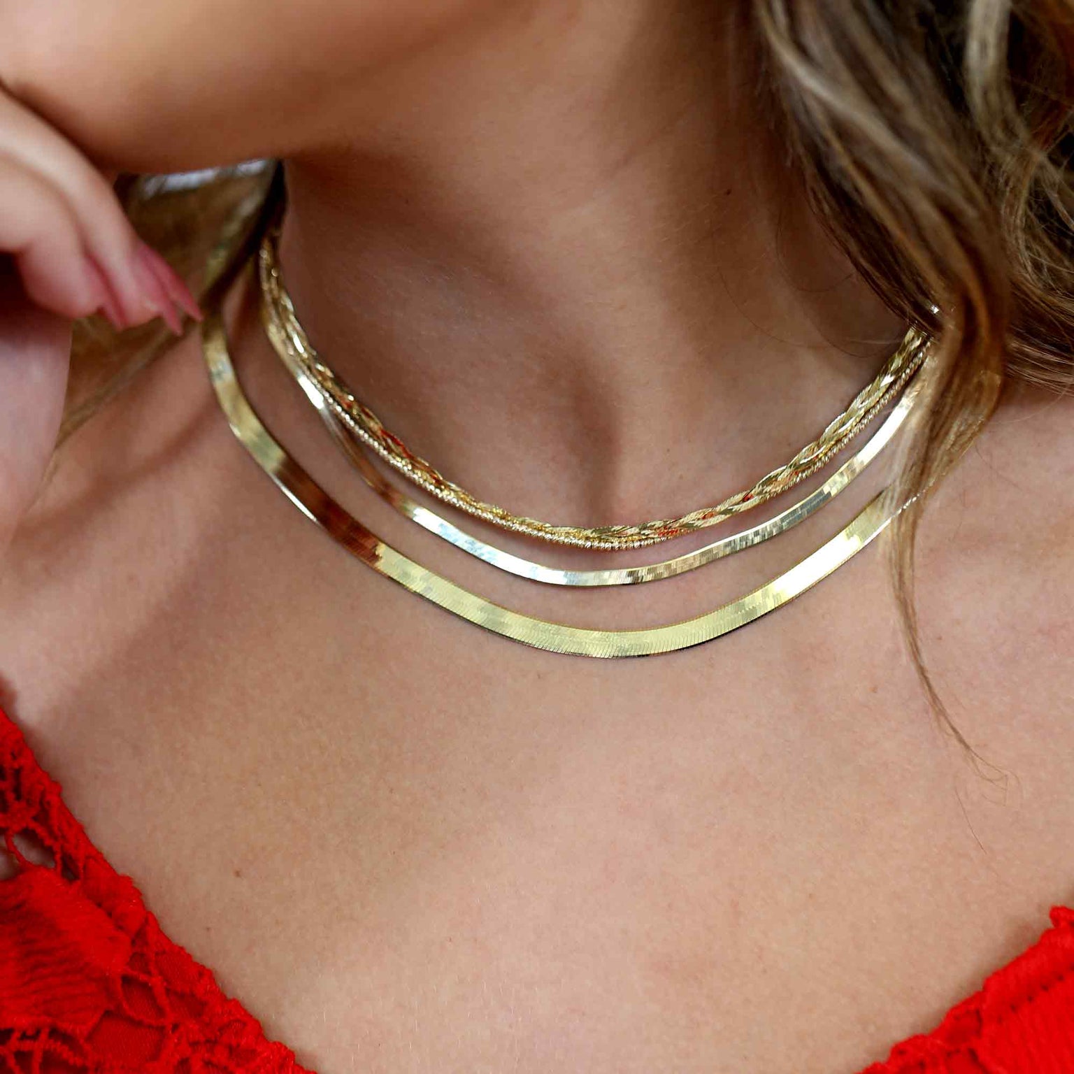 Manhattan Gold Herringbone Chain Necklace - 3MM – Steven Singer Jewelers
