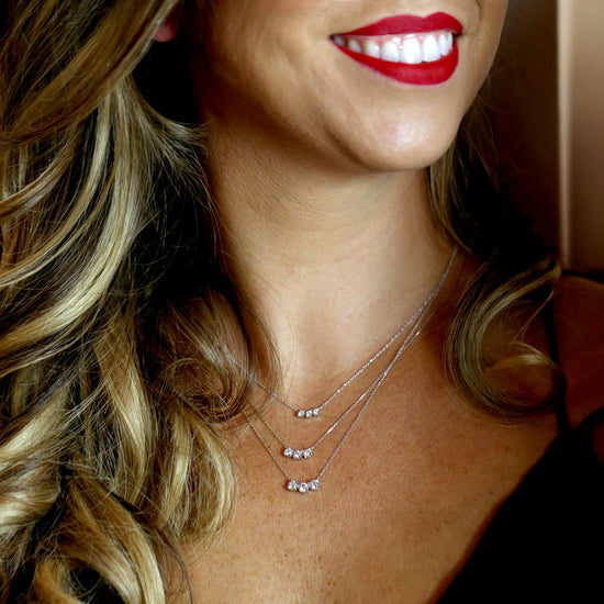 Mirage Three Stone Diamond Necklace 1/4 ct – Steven Singer Jewelers