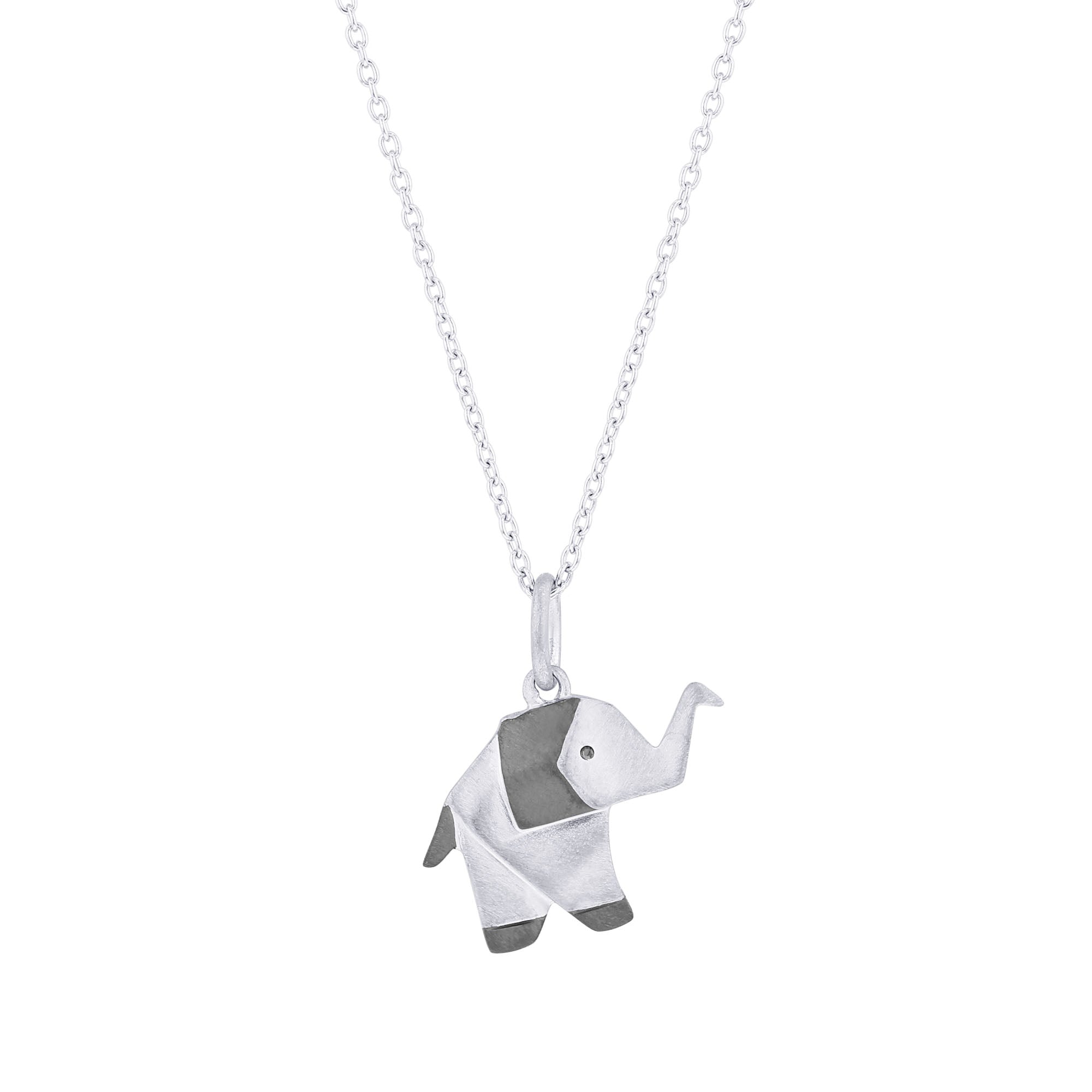 Mini Origami Elephant Diamond Necklace – Steven Singer Jewelers