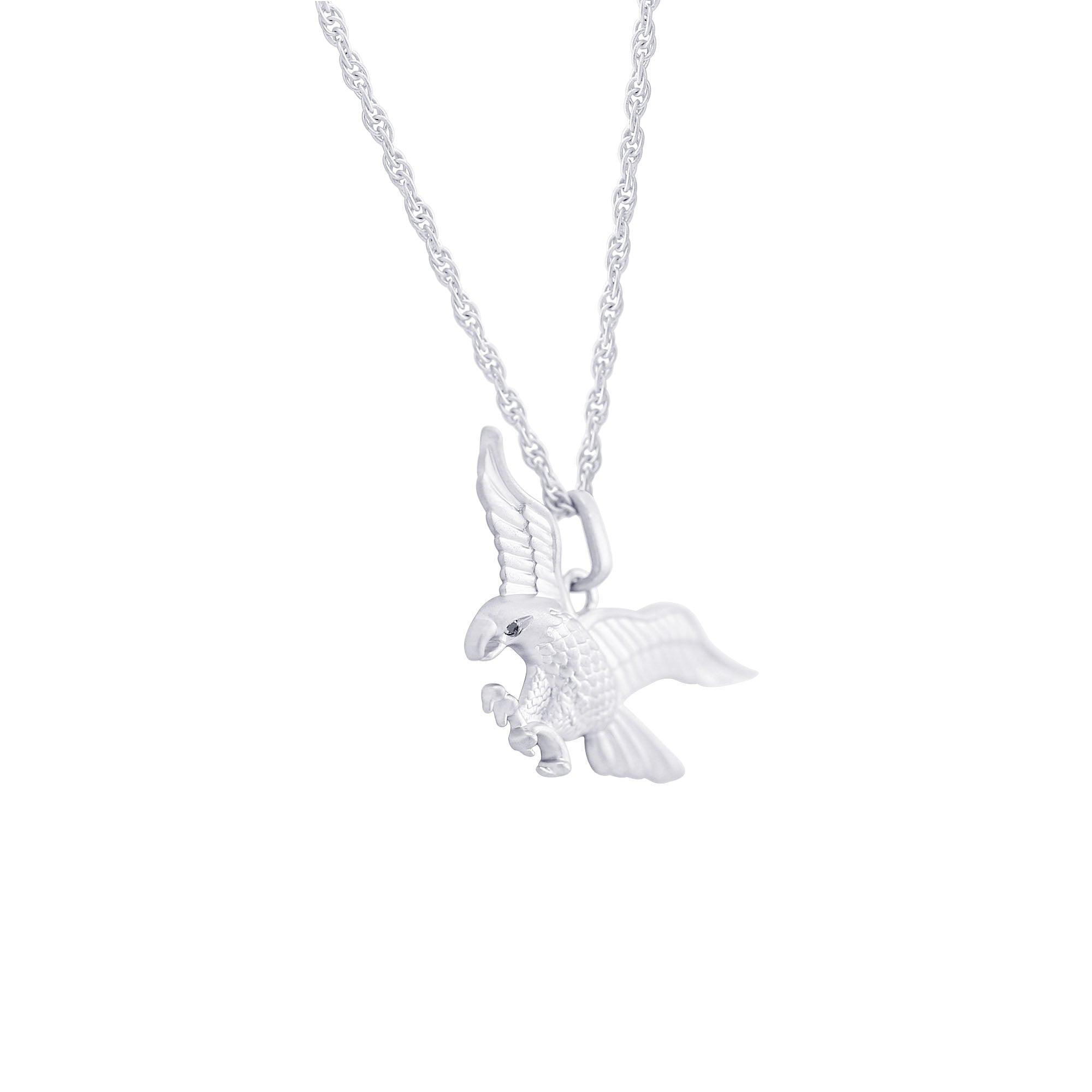 Silver Soaring Eagle Black Diamond Necklace – Steven Singer Jewelers