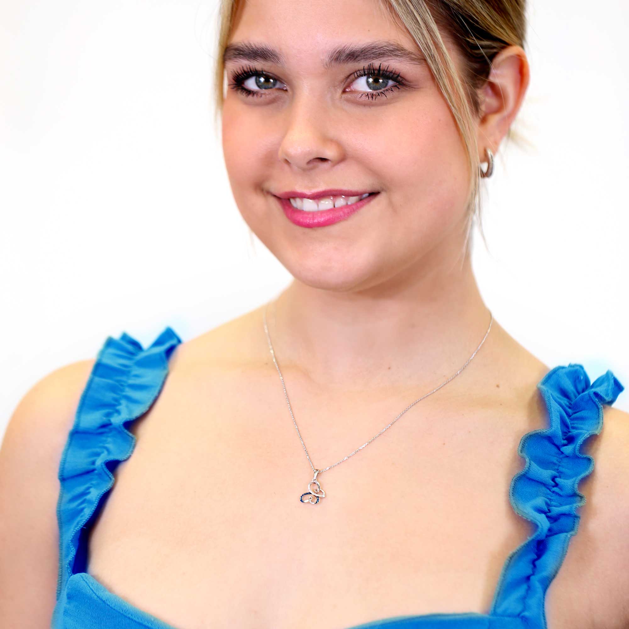 Silver Dreamer Blue and White Butterfly Diamond Necklace – Steven ...