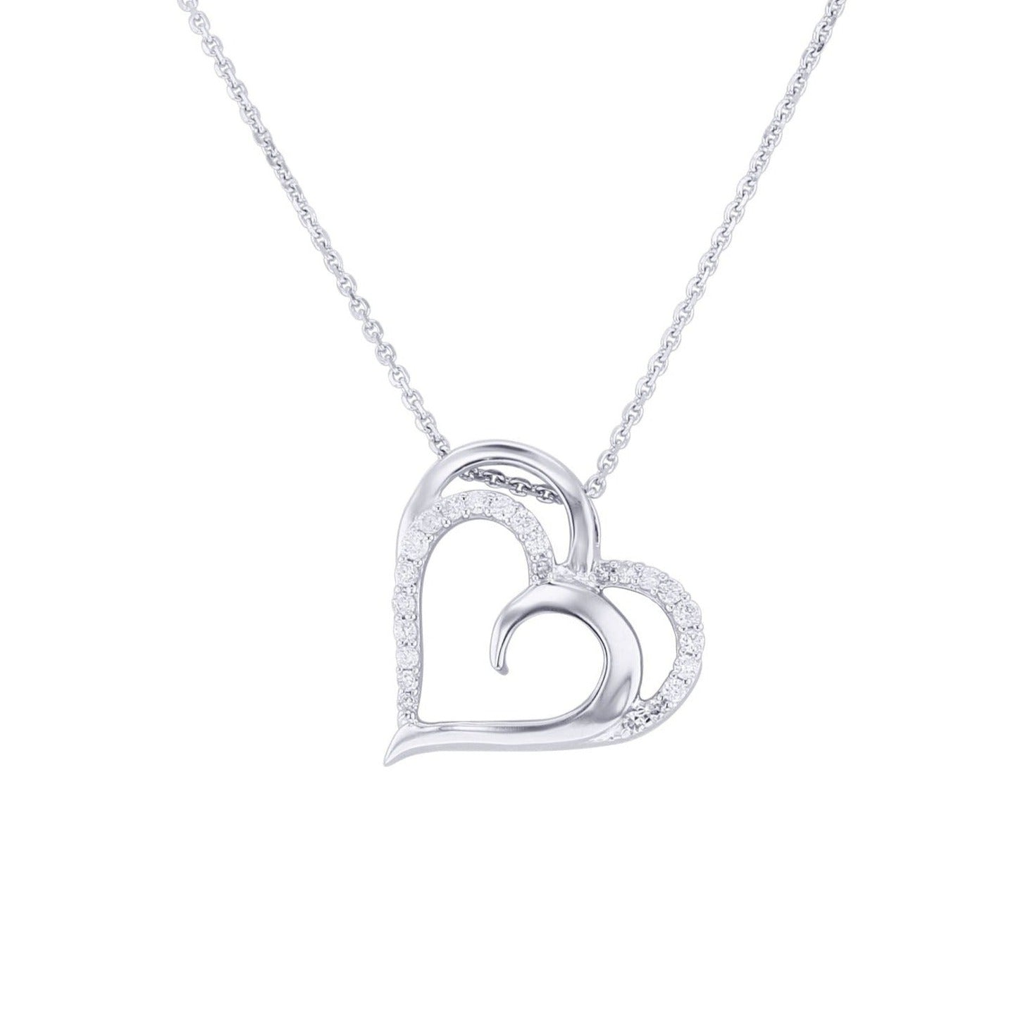 Silver Entwined Love Heart Diamond Necklace – Steven Singer Jewelers
