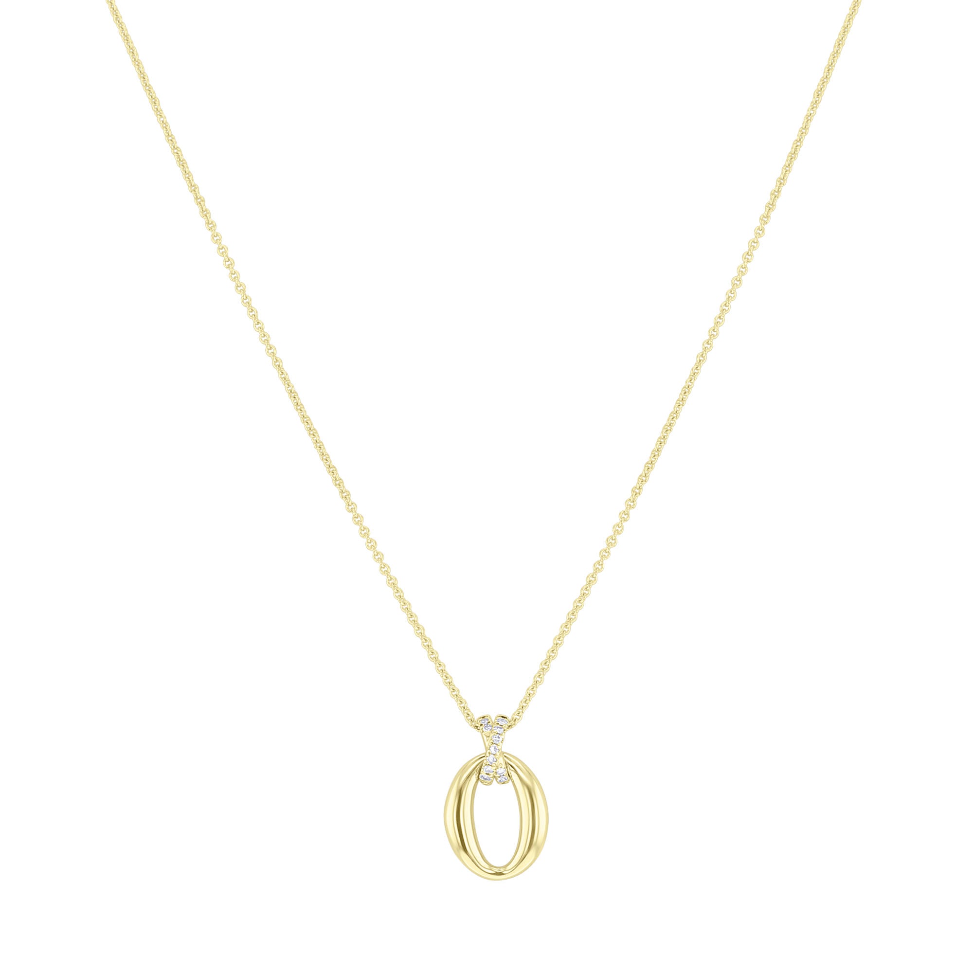 Golden Oval Diamond Drop Necklace – Steven Singer Jewelers
