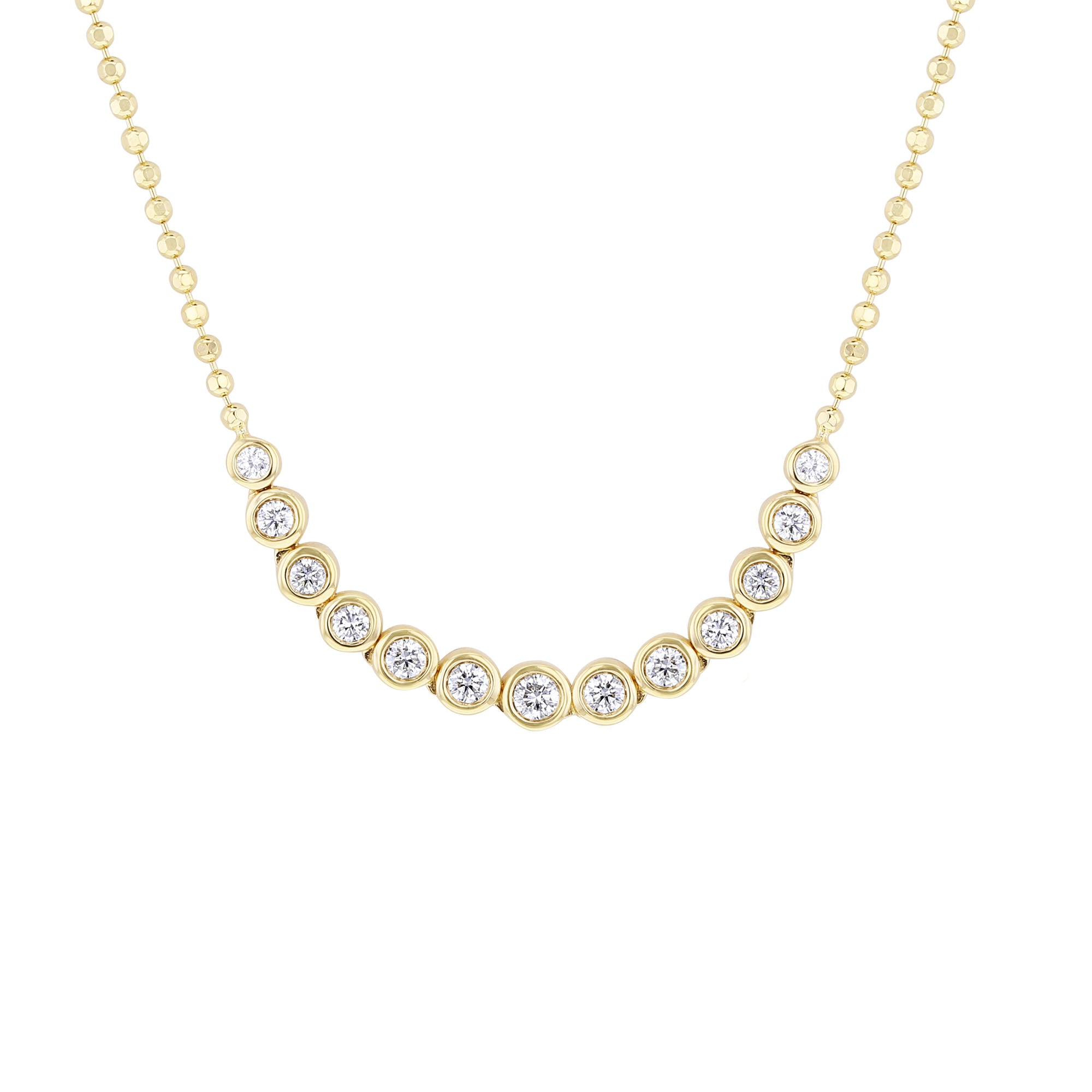 Bianca Beaded Bezel Diamond Necklace – Steven Singer Jewelers