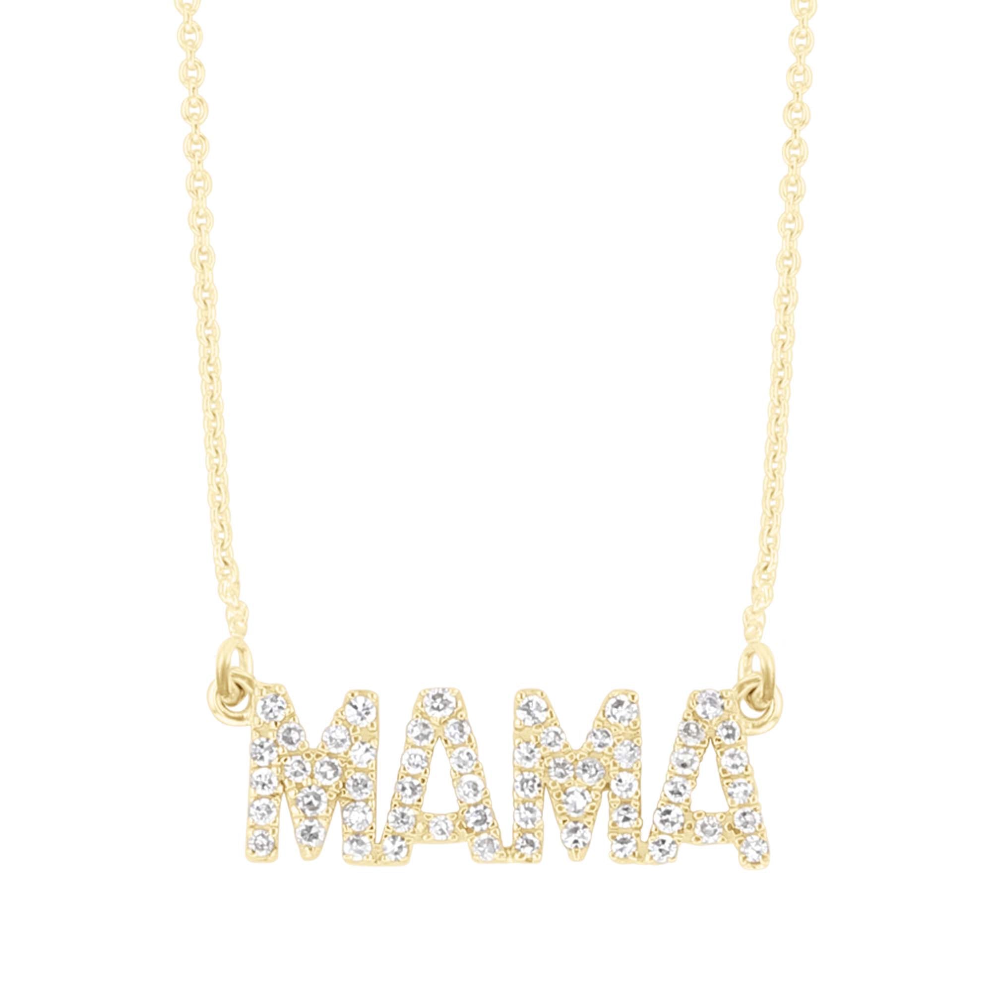 Mama Block Letter Diamond Necklace – Steven Singer Jewelers