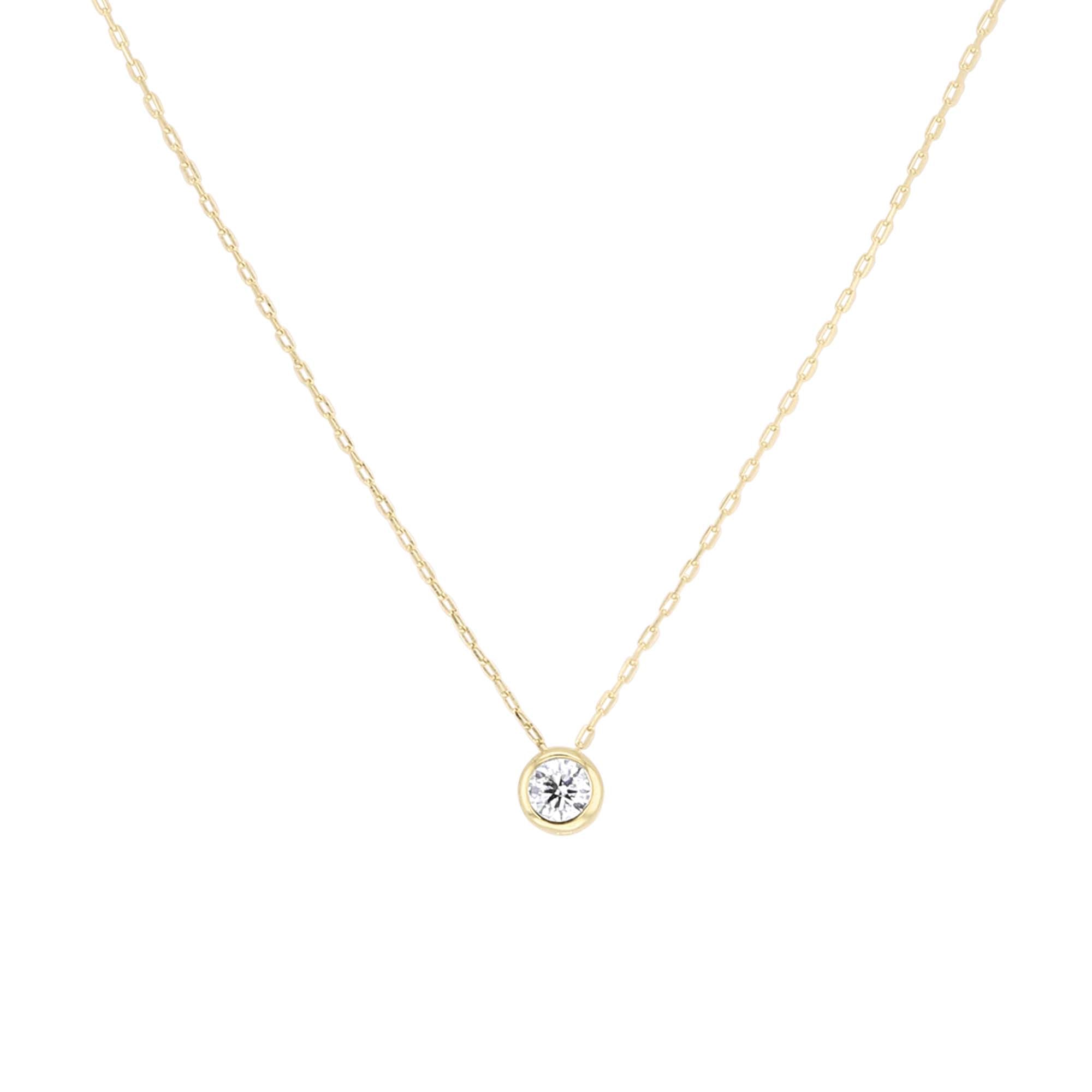 Baby Bezel Diamond Solitaire Necklace – Steven Singer Jewelers