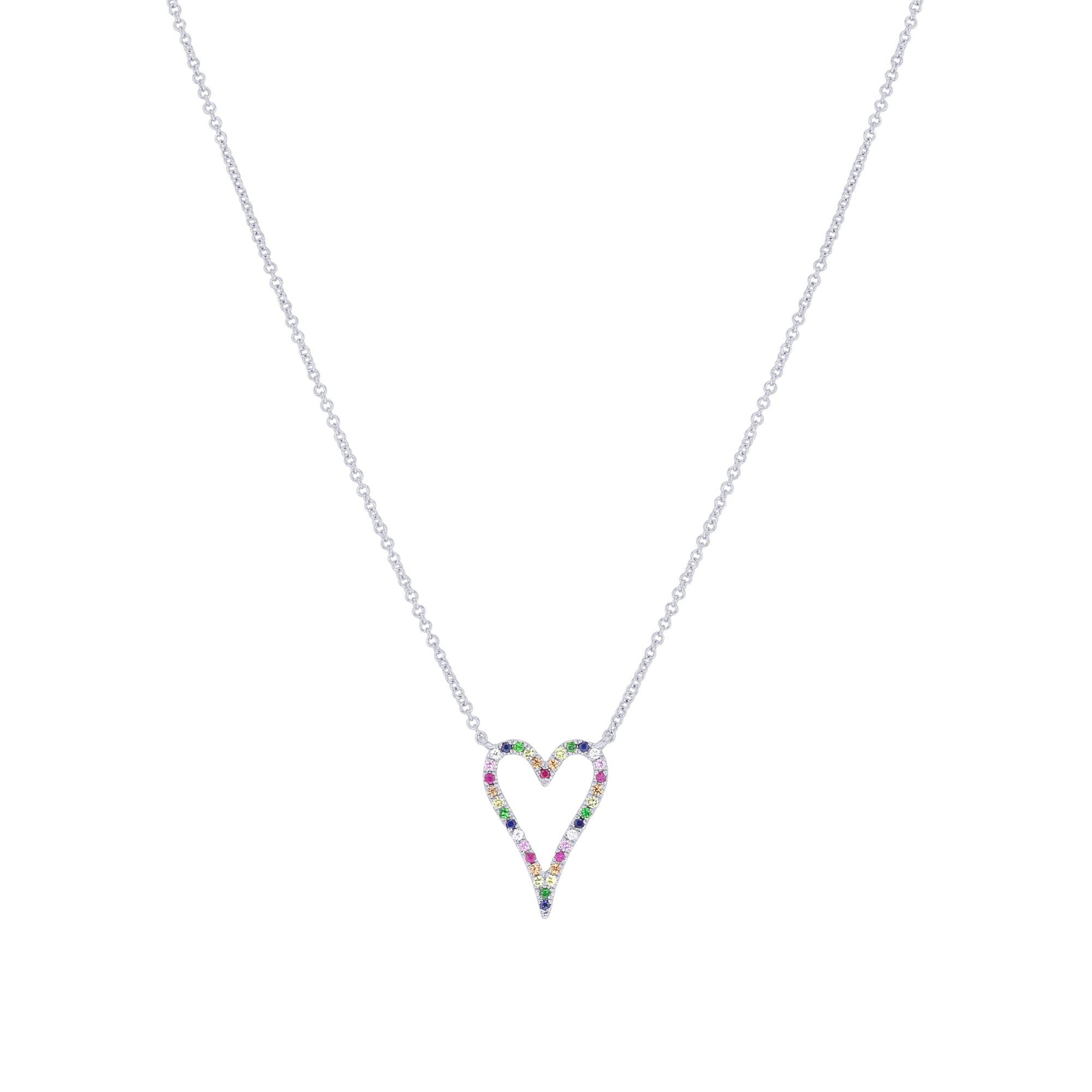 Prismatic Heart Rainbow Sapphire Necklace – Steven Singer Jewelers