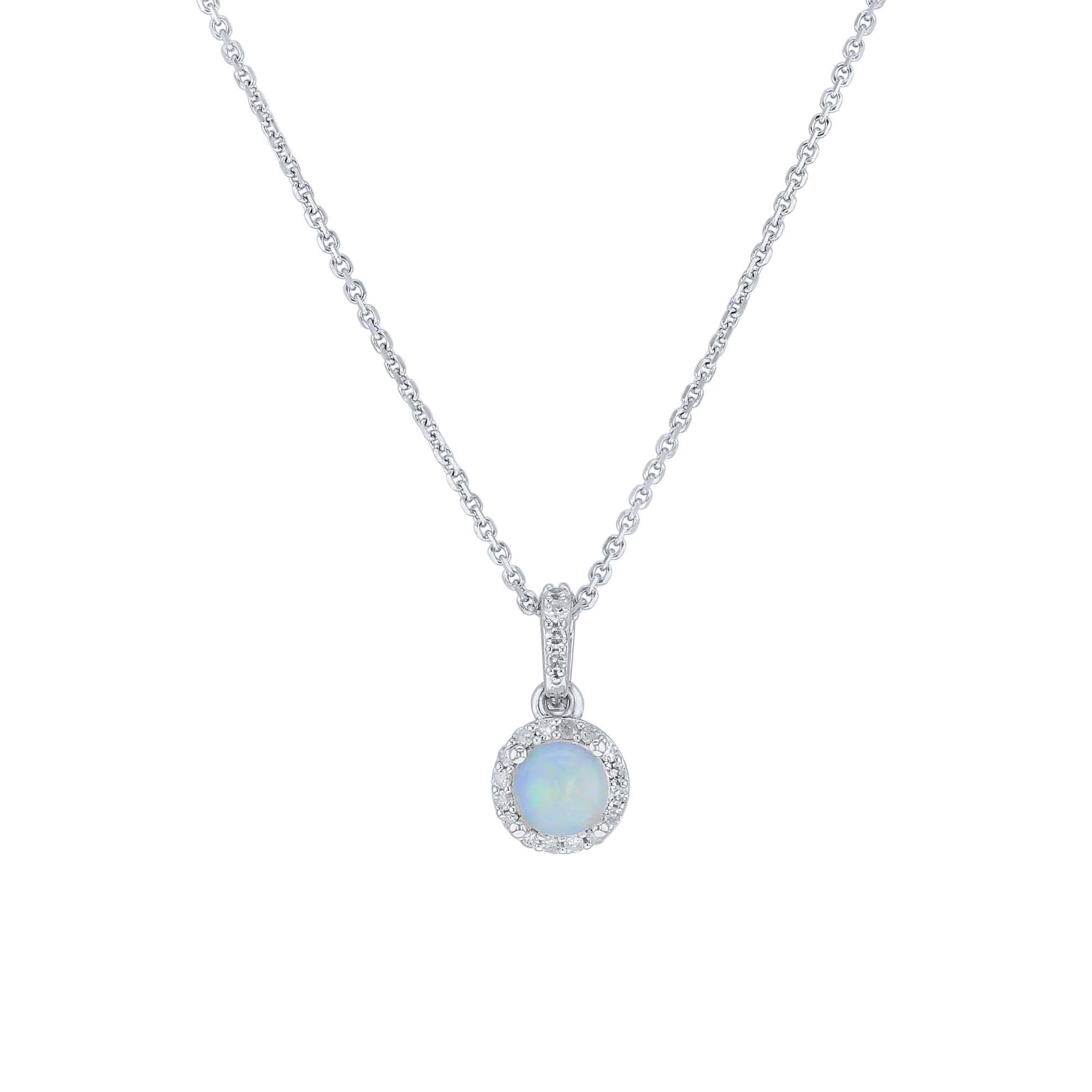 Silver Cupcake Opal & Diamond Necklace – Steven Singer Jewelers