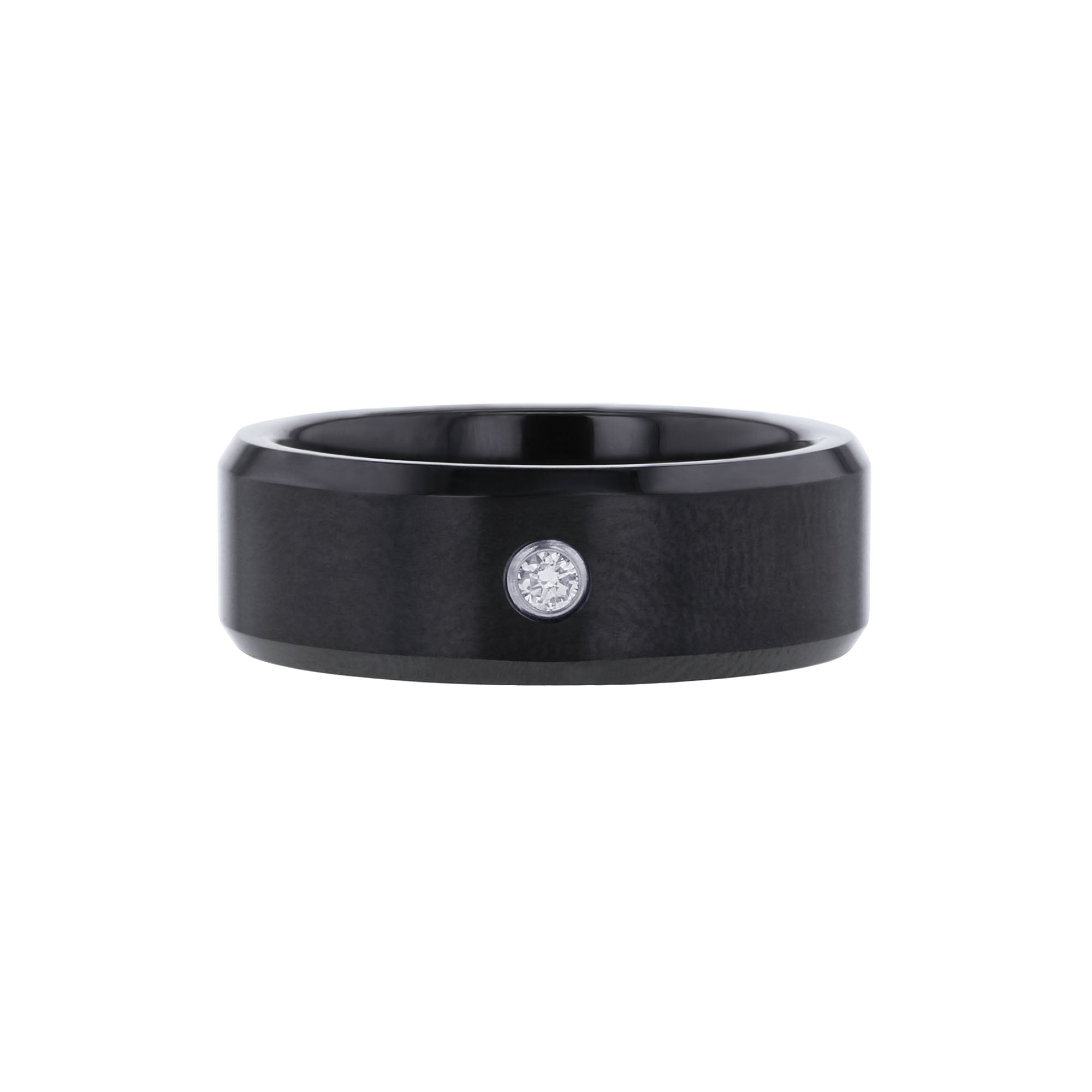 Dario Diamond and Black Ceramic Wedding Ring – Steven Singer Jewelers
