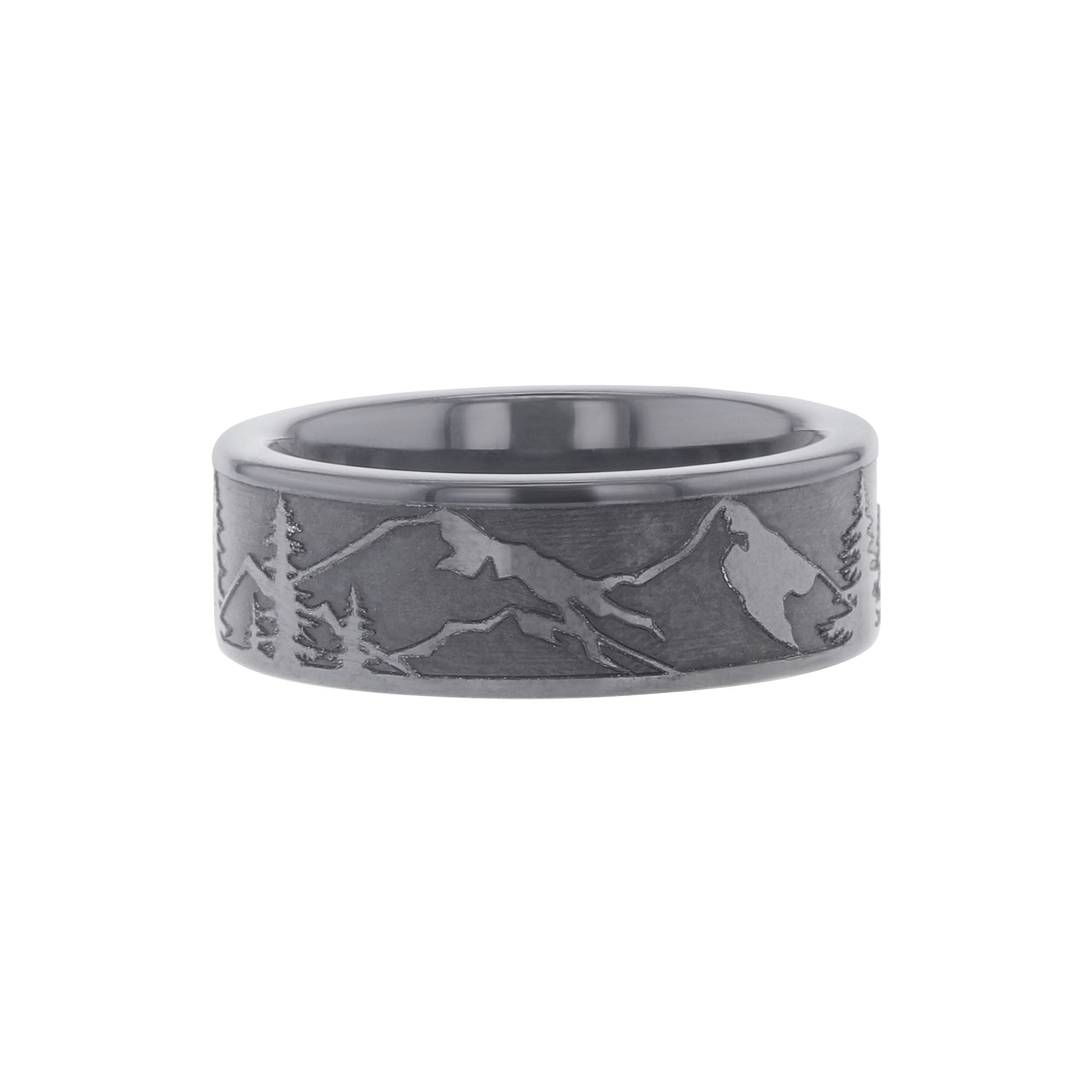 Mountain Shadow Black Ceramic Wedding Ring – Steven Singer Jewelers