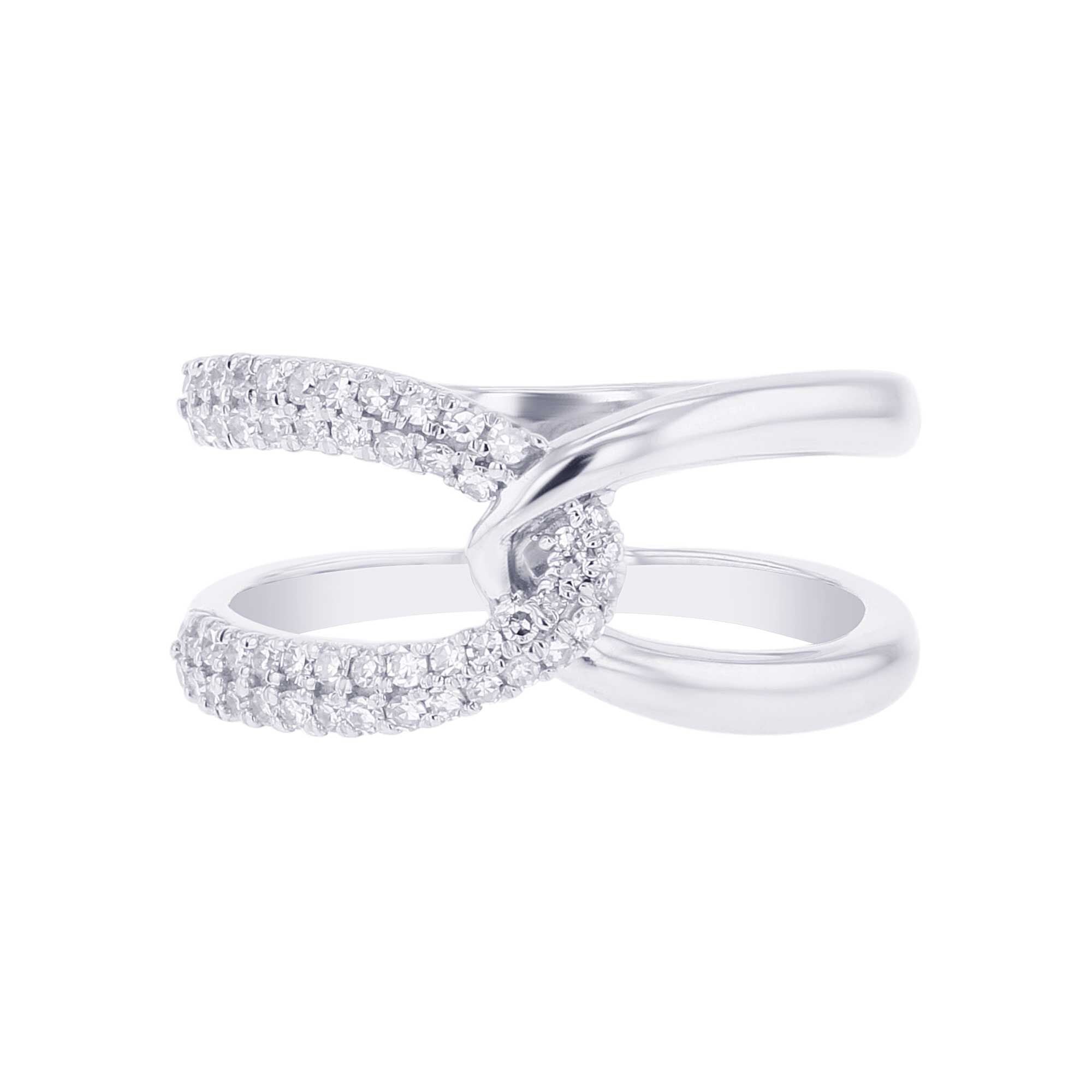 Silver Interlacing Diamond Ring – Steven Singer Jewelers