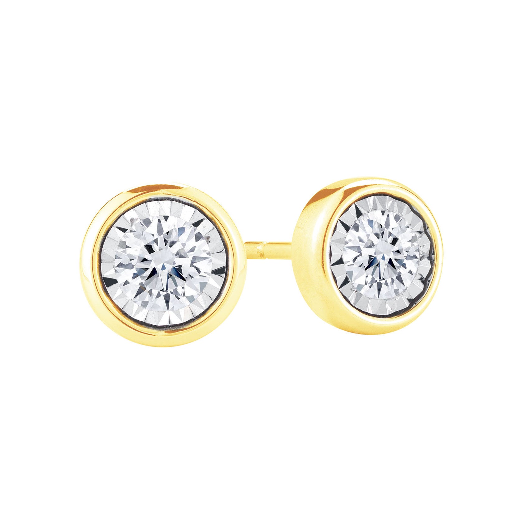 Mirage Bezel Diamond Stud Earrings 1/20ct – Steven Singer Jewelers