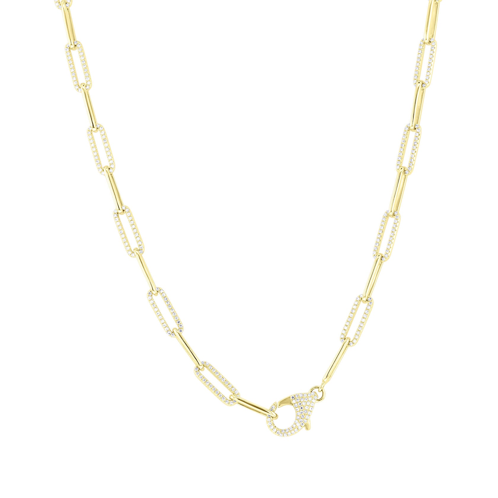 Yara Diamond Paper Clip Chain Necklace – Steven Singer Jewelers