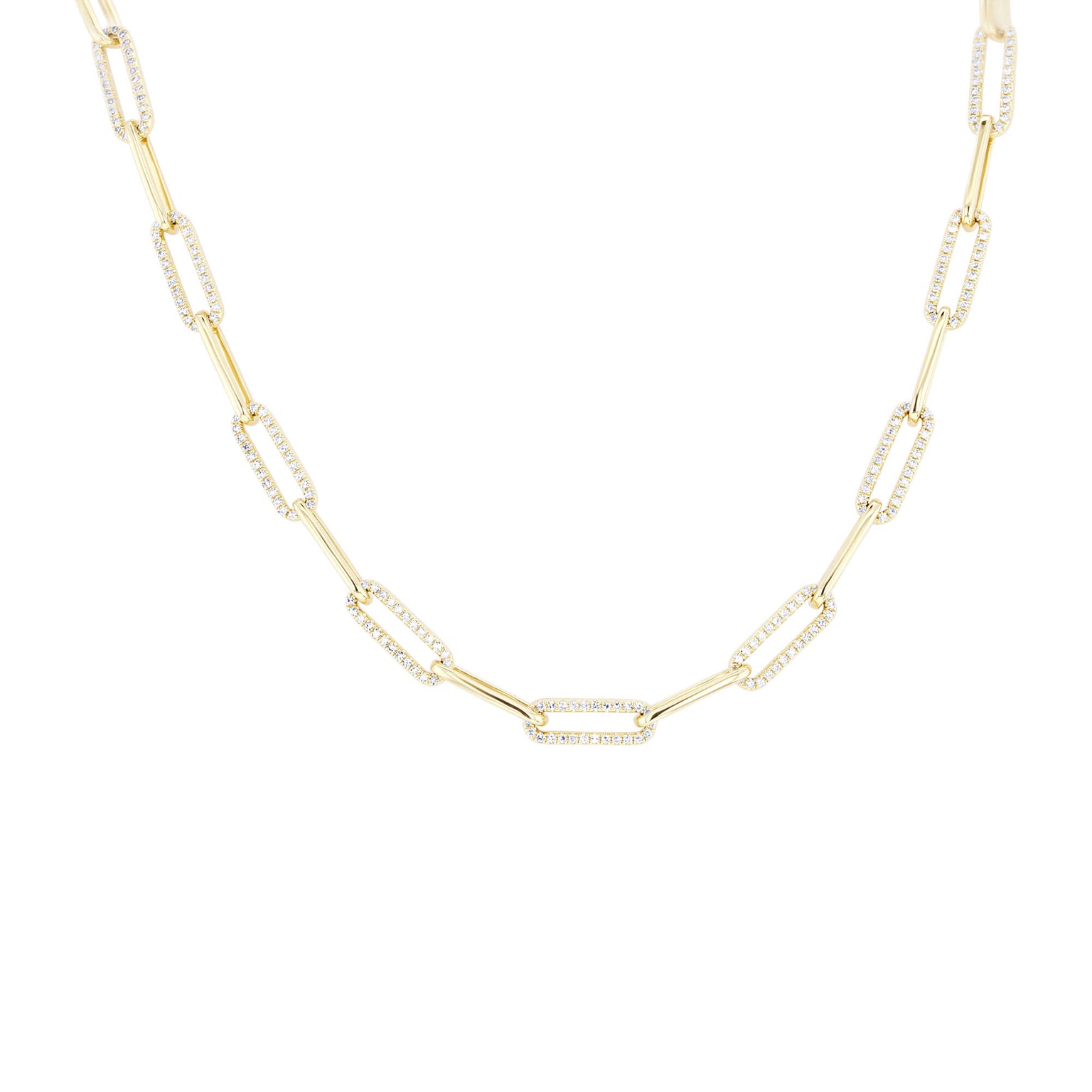 Yara Diamond Paper Clip Chain Necklace – Steven Singer Jewelers
