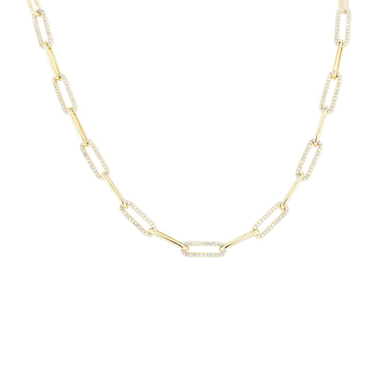 Yara Diamond Paper Clip Chain Necklace – Steven Singer Jewelers