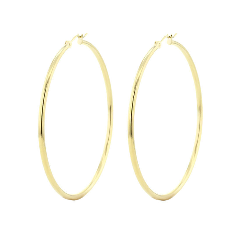 Classic Gold Hoop Earrings 2x50MM – Steven Singer Jewelers