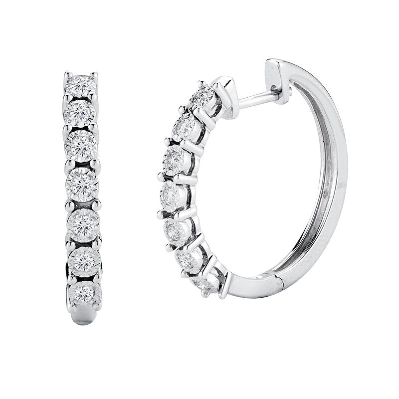 Classic Mirage Diamond Hoop Earrings 1/5ct – Steven Singer Jewelers