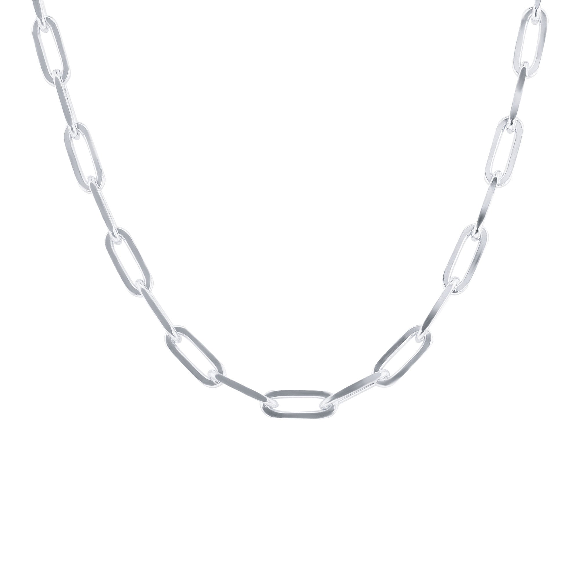 Nola 22 3.8mm Silver Paper Clip Chain Silver Steven Singer Jewelers