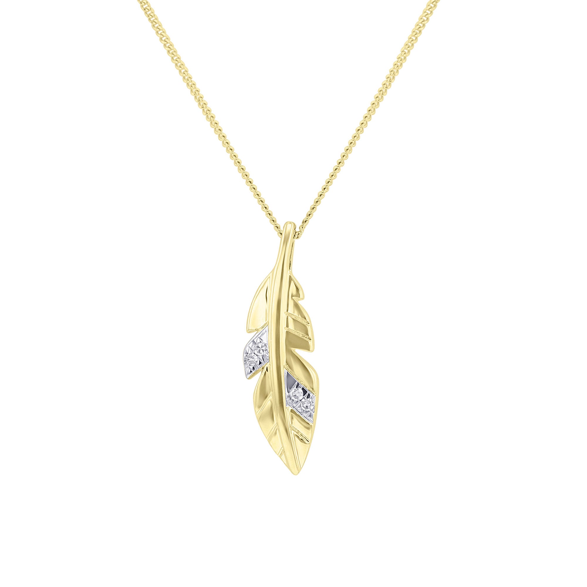 Lovely Gold Feather Diamond Necklace – Steven Singer Jewelers